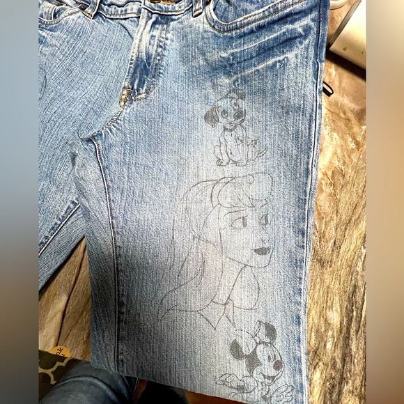 Disney | Jeans | Disney Authentic Denim Jeans Character Drawings On ...